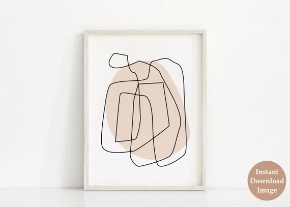 Abstract Line Drawing One Line Abstract Print Neutral - Etsy