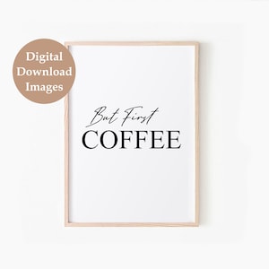 Coffee Print Set of 2, Coffee Cup Line Art, DIGITAL DOWNLOAD, but First ...