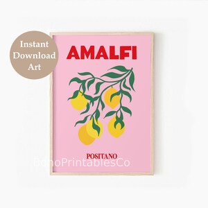 Pink and Orange Gallery Wall Set, Eclectic Print Set of 6, DIGITAL ...