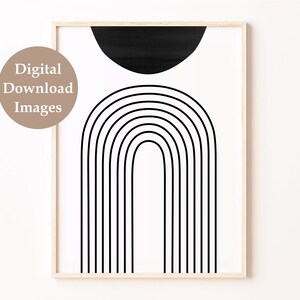 Black and White Arch Print, Mid Century Modern Arch Line Art Print ...