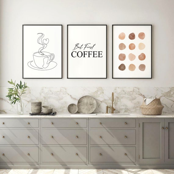 Coffee PRINTABLE Wall Art Abstract Coffee Art Prints Set of | Etsy
