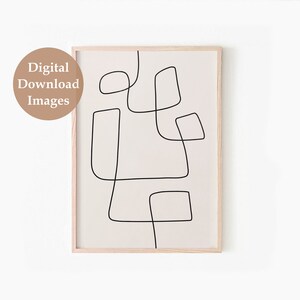 Neutral Line Art Print Set of 2, Minimalist Printable Wall Art, DIGITAL ...