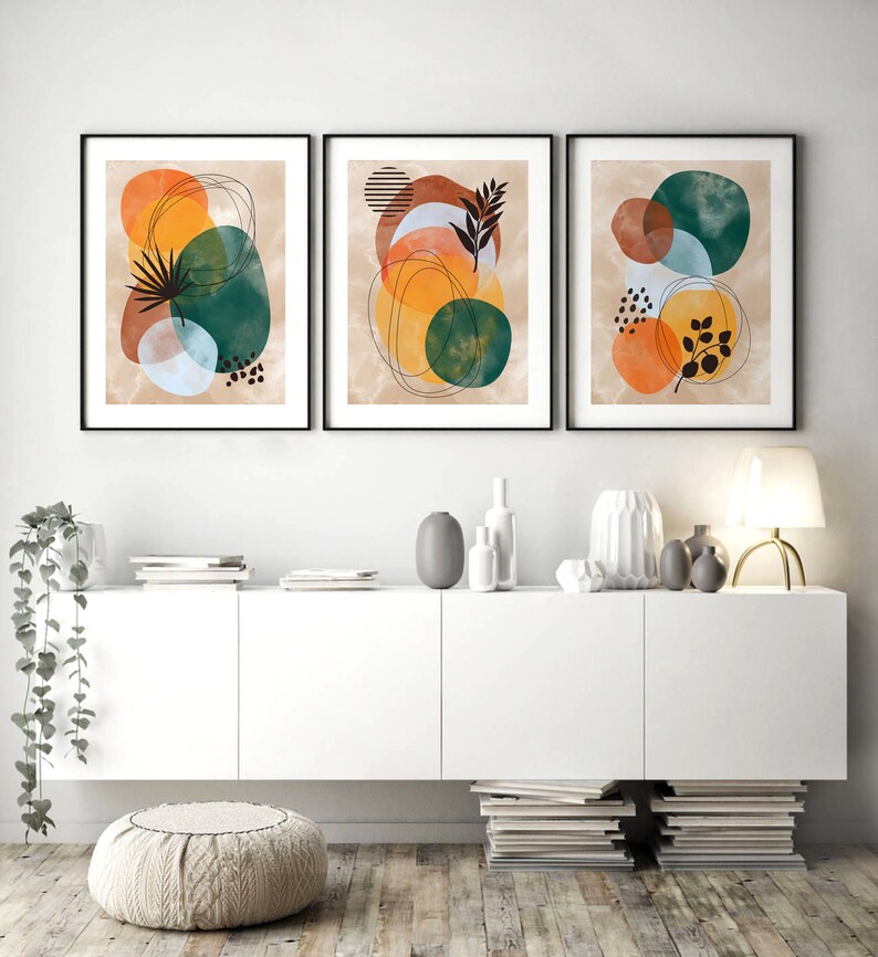 Abstract Wall Art Abstract Printable Wall Art Set of 3 - Etsy UK