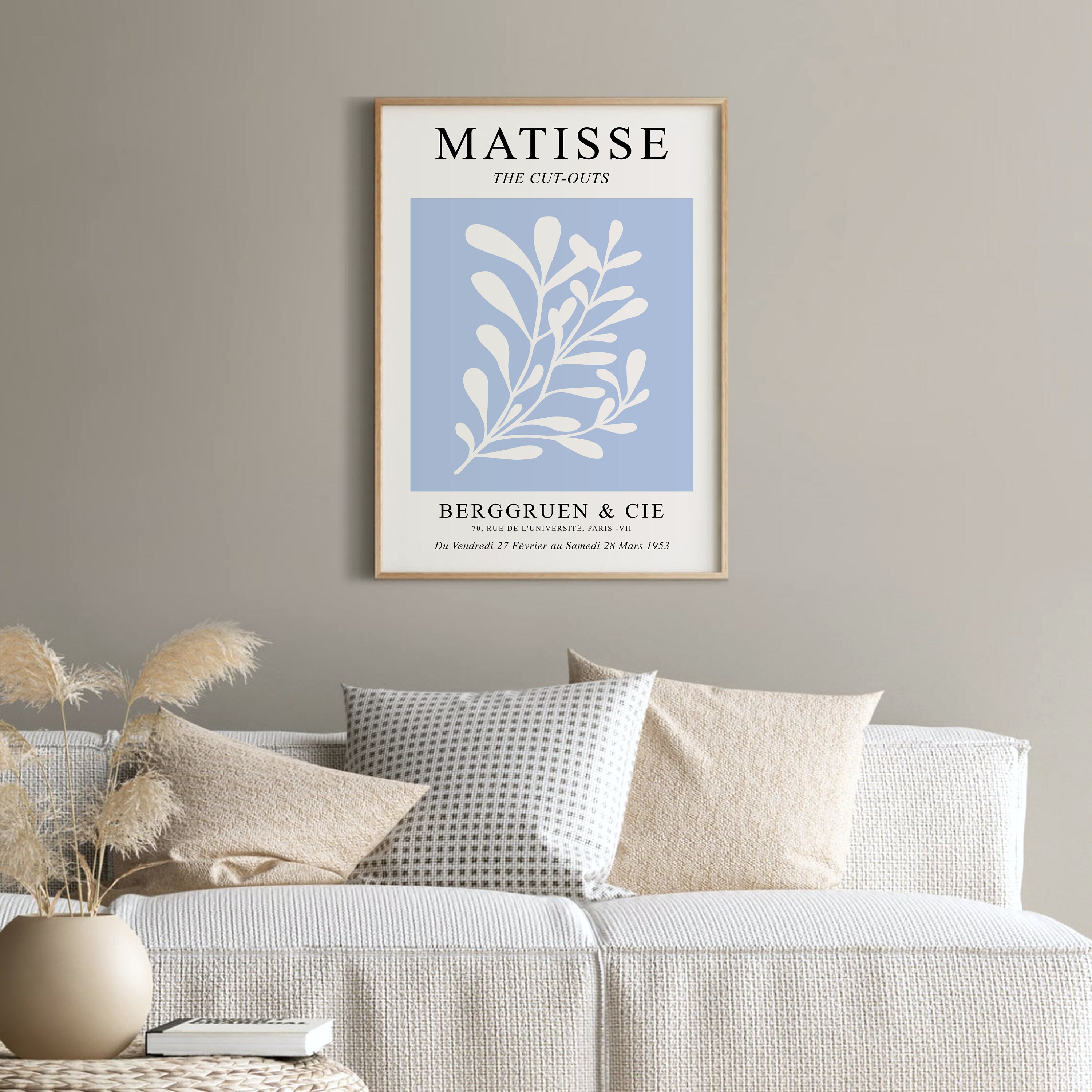 Pastel Blue Matisse Digital Print Abstract Leaf Printable - Etsy