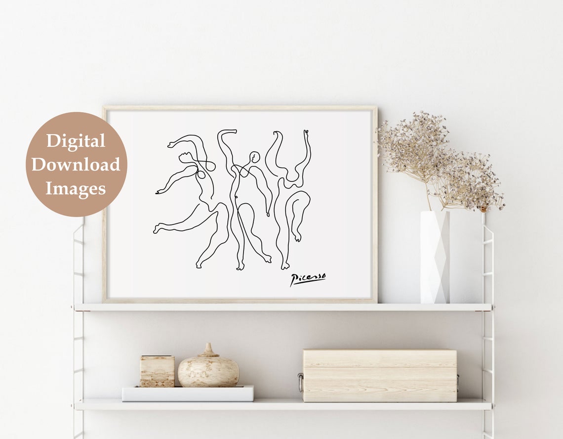 Picasso Three Dancers Print Picasso Line Drawing DIGITAL - Etsy UK