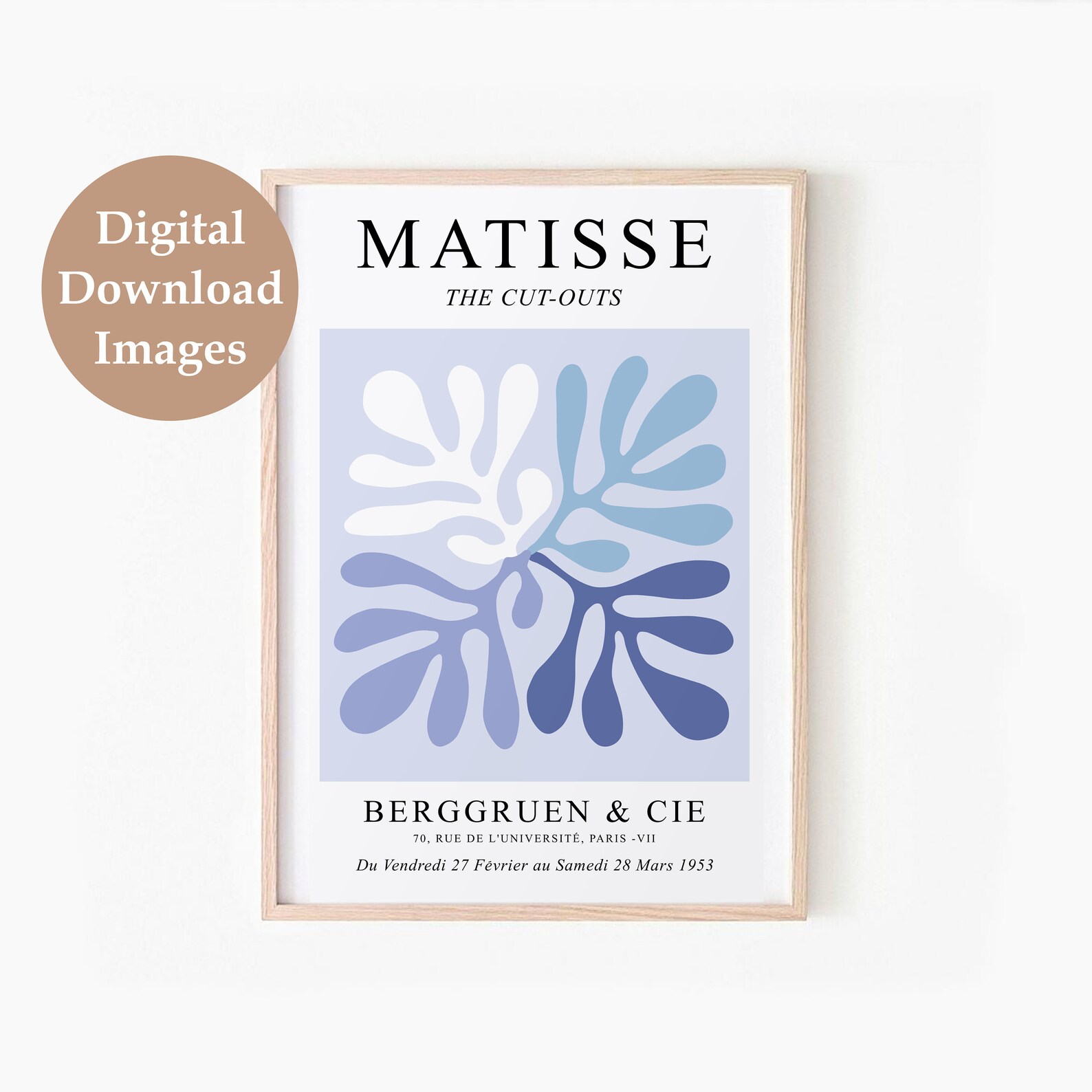 Blue Matisse Cut Out Print, PRINTABLE Wall Art, Henri Matisse ...