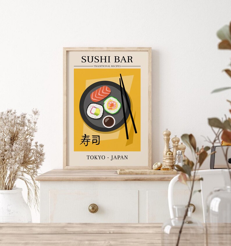 Sushi Print, Japanese Food Printable Wall Art, DIGITAL DOWNLOAD, Sushi ...