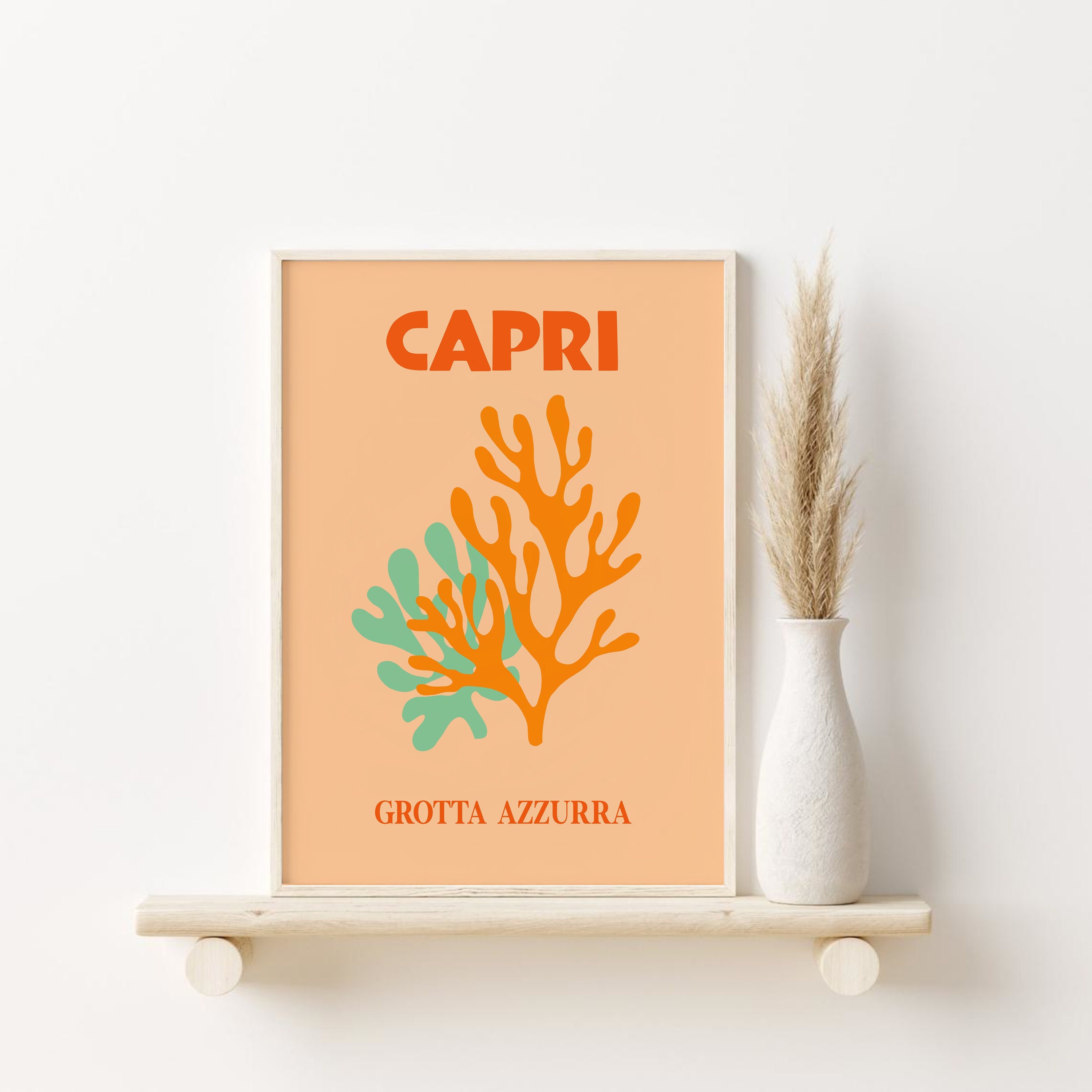 Capri Retro Travel Print DIGITAL DOWNLOAD Italy Travel - Etsy
