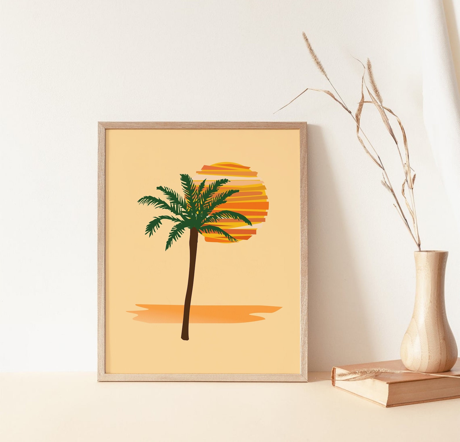 Palm Tree Print Boho Tropical Print Minimal Abstract Art - Etsy