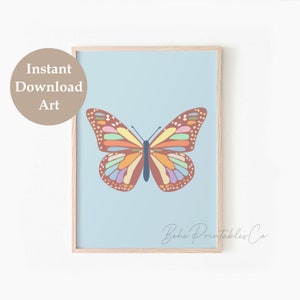 Pastel Butterfly Print Set of 4, DIGITAL DOWNLOAD Butterflies Printable ...