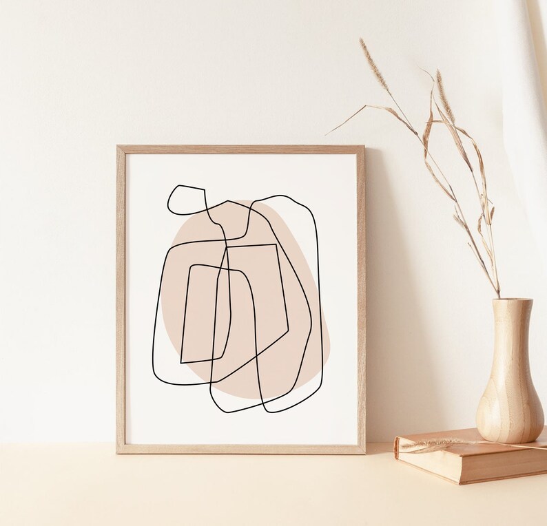Abstract Line Drawing One Line Abstract Print Neutral - Etsy
