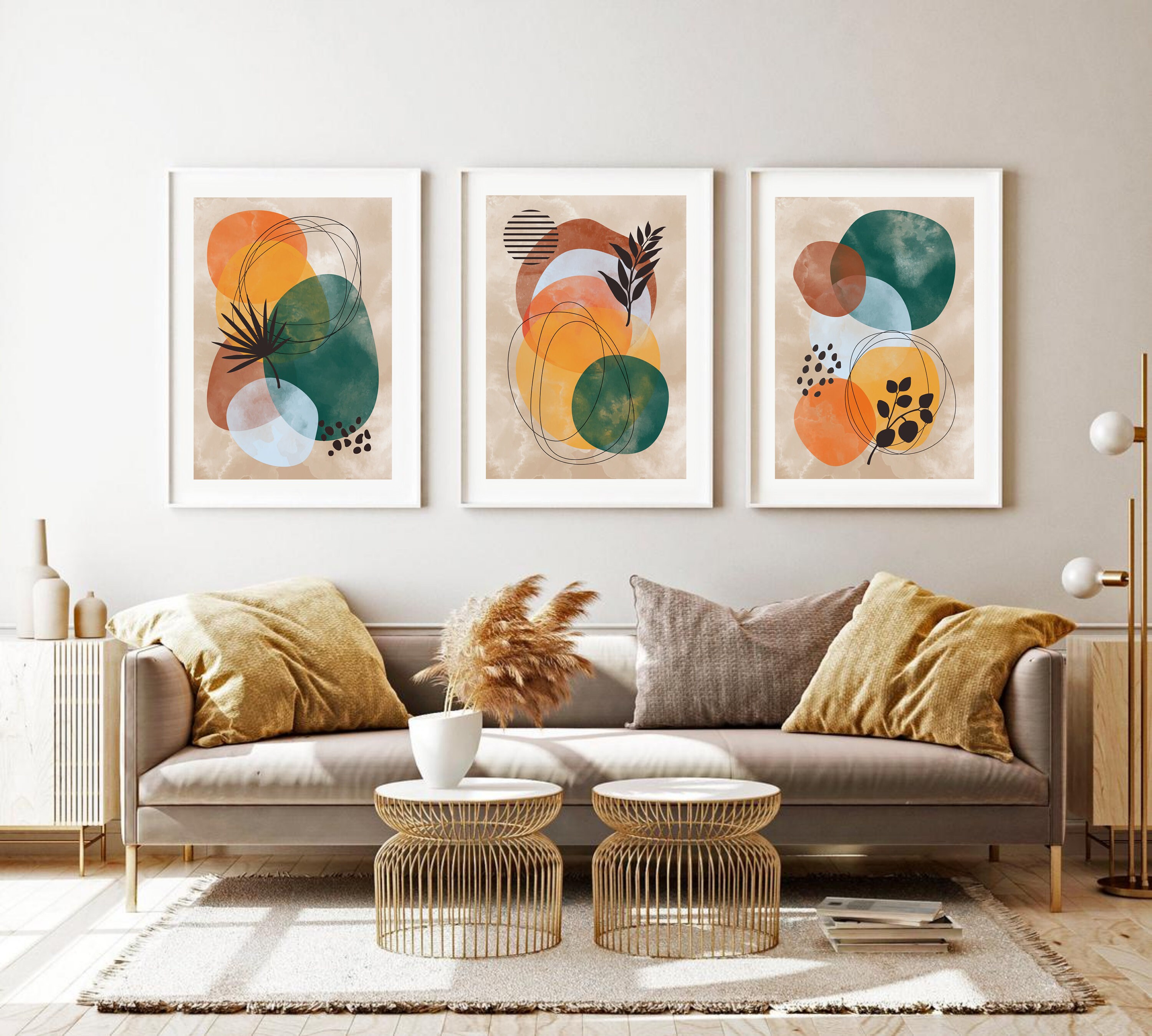 Abstract Wall Art Abstract Printable Wall Art Set of 3 - Etsy UK
