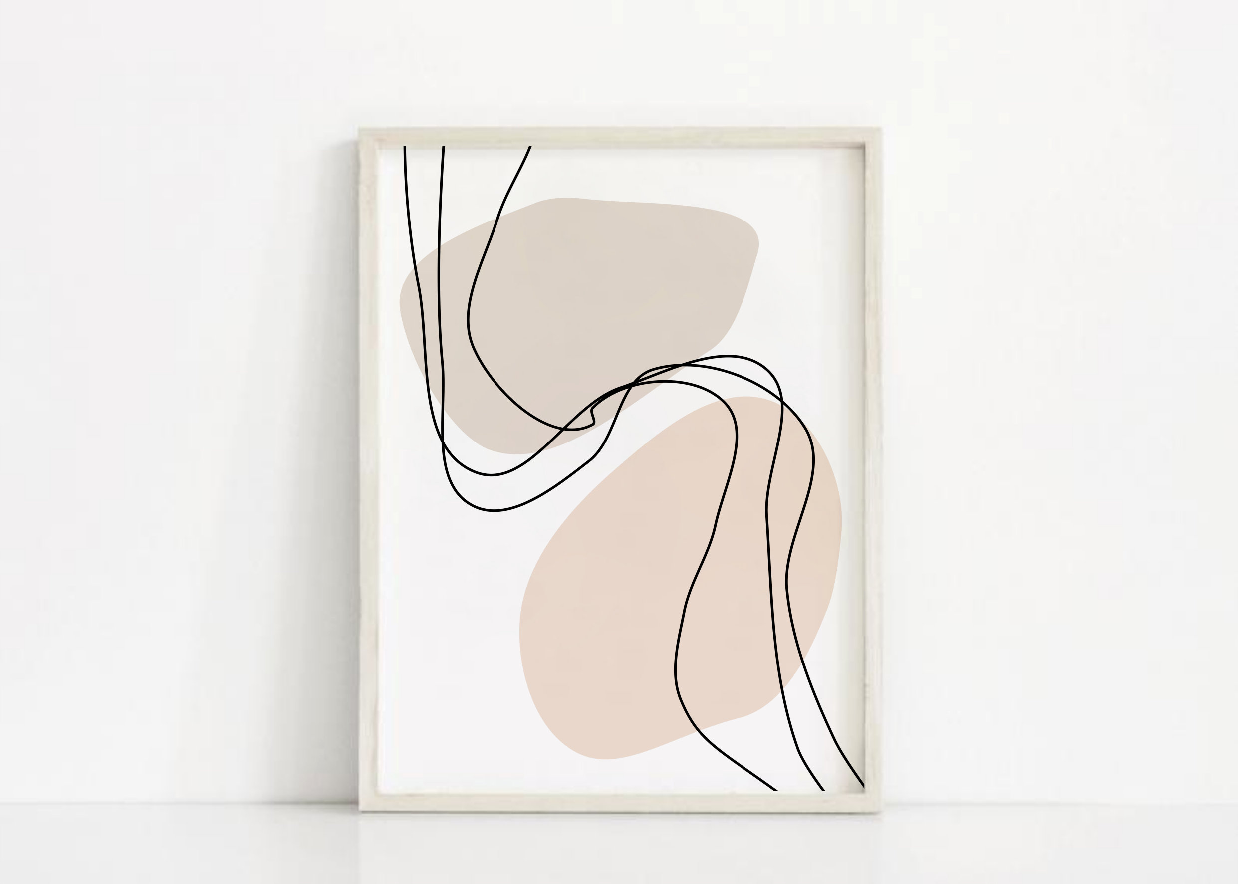 Abstract Line Art Set of 3 Prints Neutral Printable Wall Art | Etsy