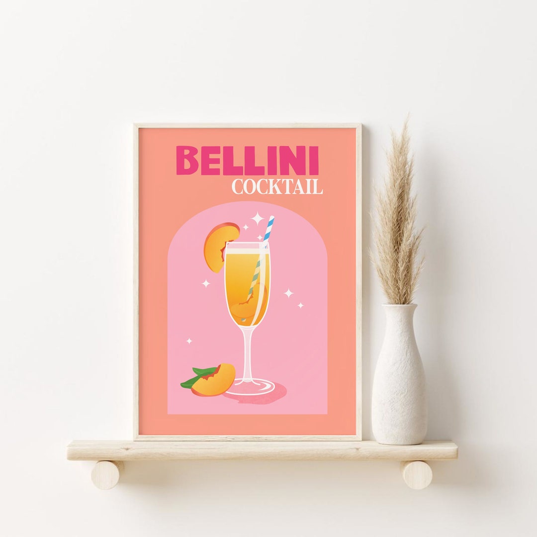 Bellini Cocktail Print, Colorful Cocktail Printable Wall Art, DIGITAL ...