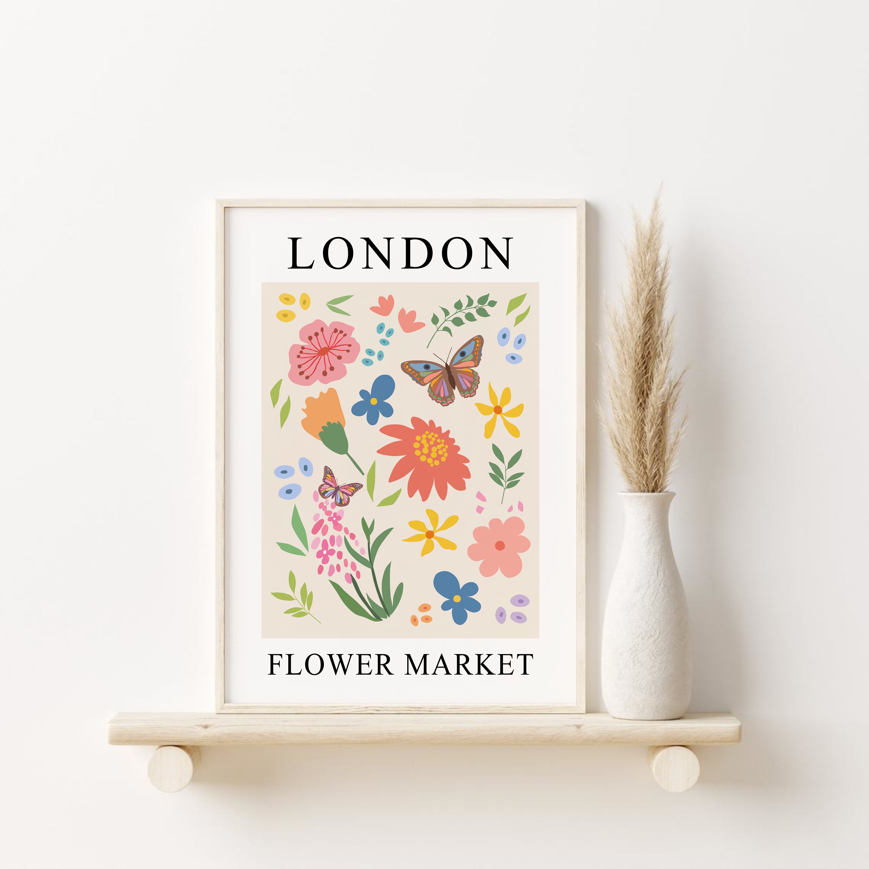 Flower Market Print, London Flower Market Poster, PRINTABLE Wall Art ...
