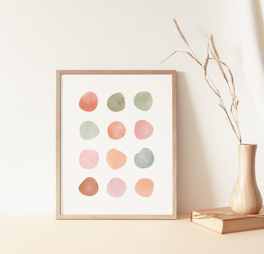 Abstract Dots Print, Printable Wall Art, Watercolor Abstract Digital ...