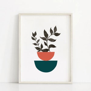 Mid Century Modern Art Print Set of 6, Abstract Shapes Gallery Wall Set ...