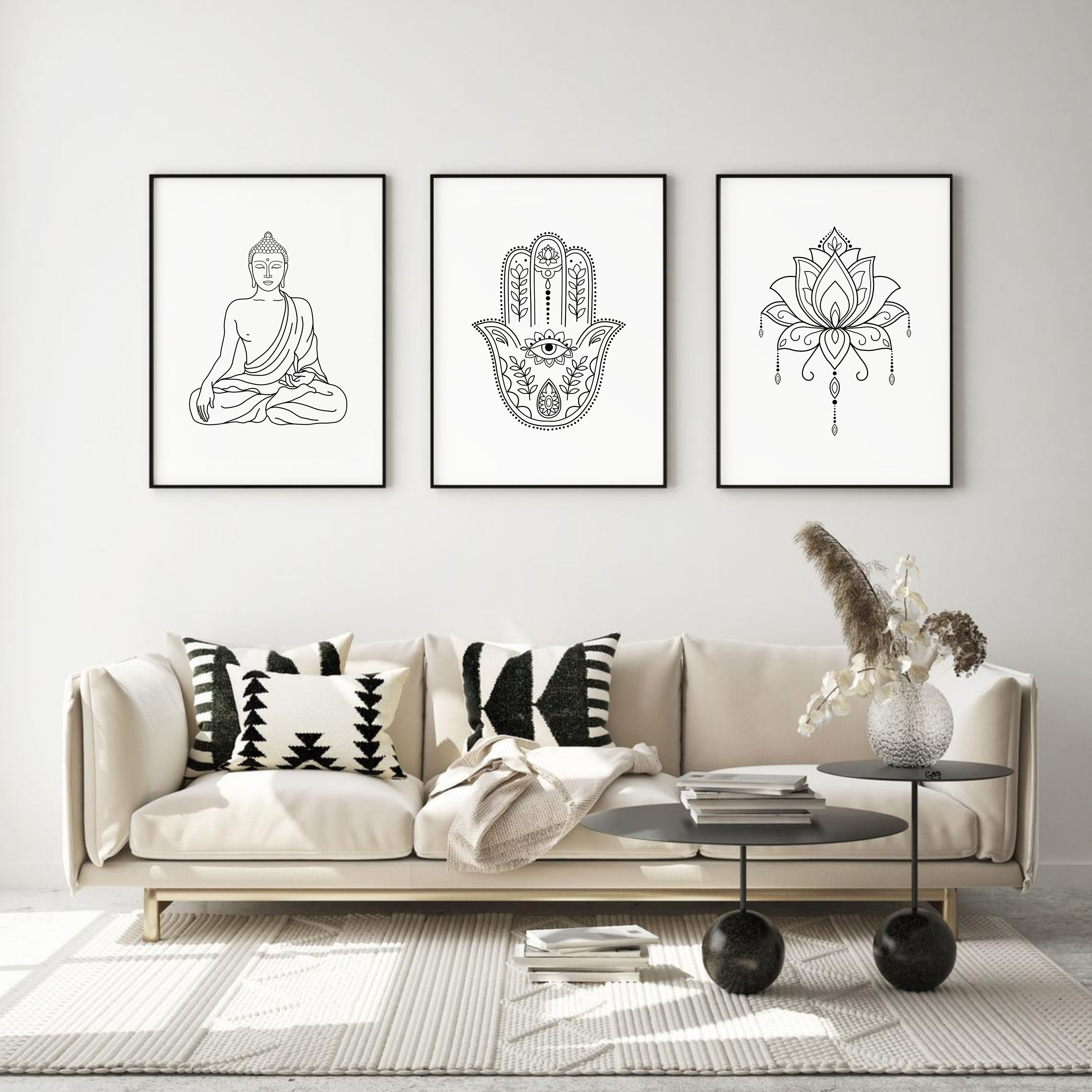 Zen Line Art Prints Set of 3 Meditation PRINTABLE Wall Art - Etsy