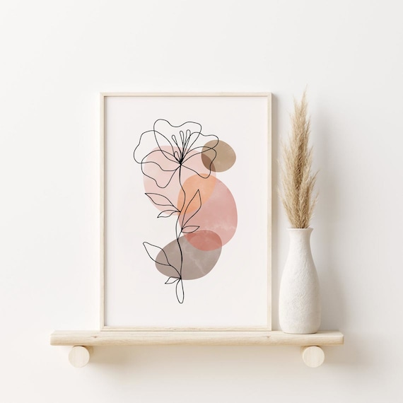 Abstract Floral Line Art Print DIGITAL DOWNLOAD Minimal | Etsy
