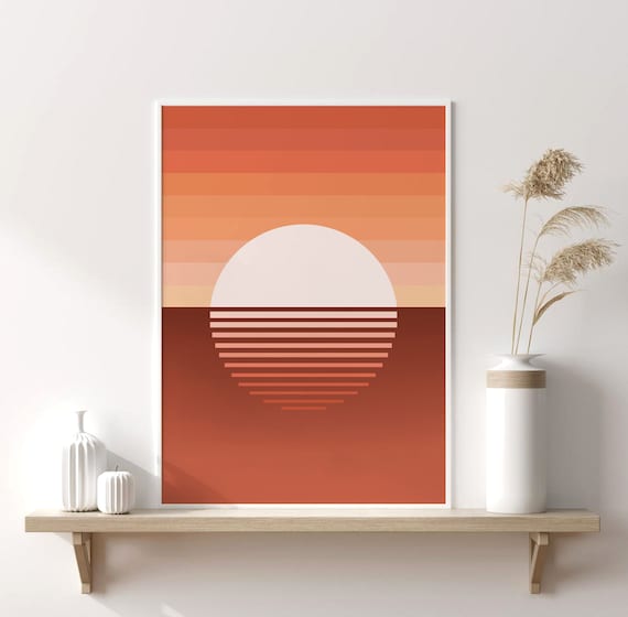 Terracotta Sun Digital Print Abstract Sun Printable Wall Art - Etsy