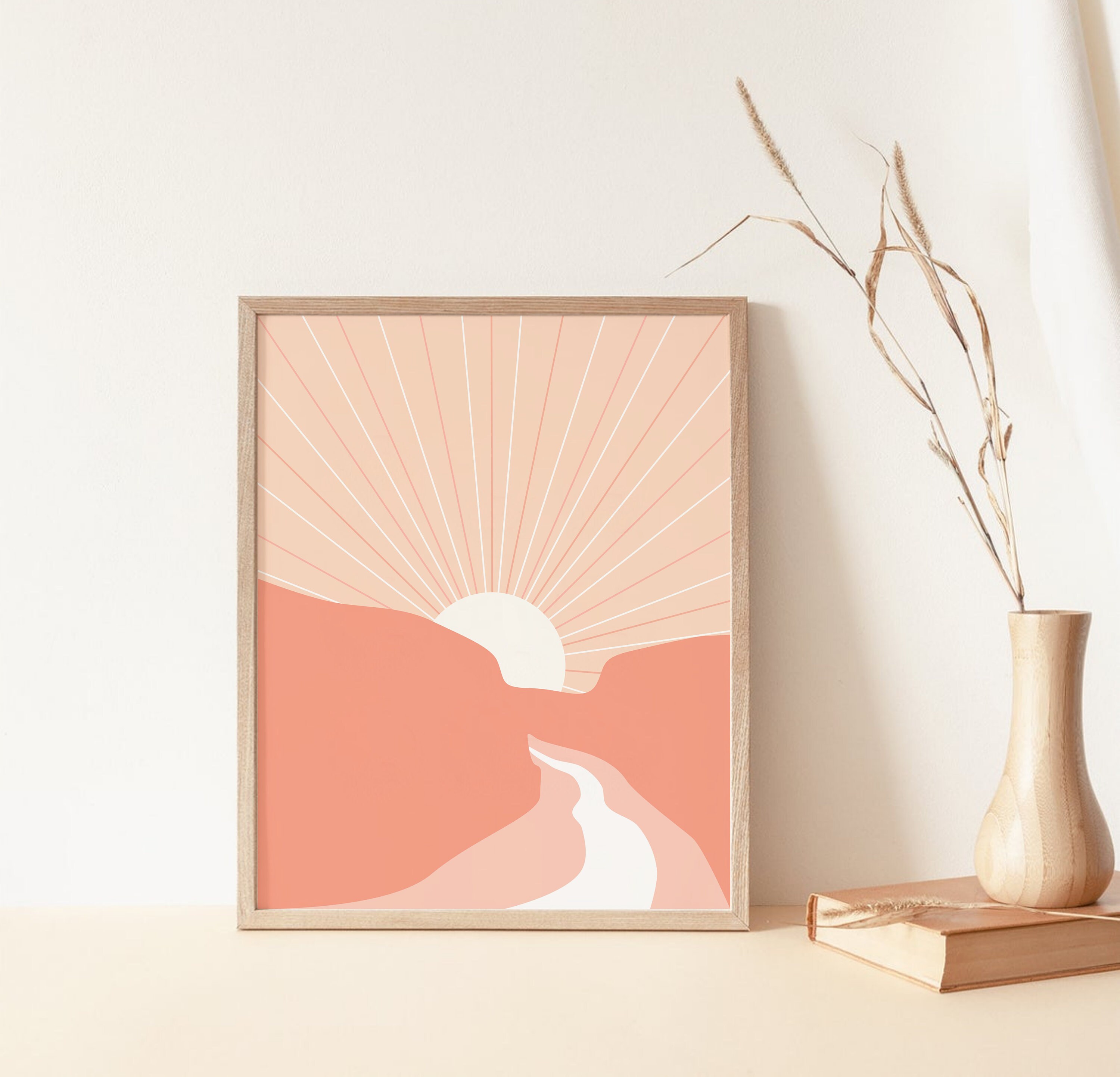 Boho Abstract Set of 3 Prints PRINTABLE Wall Art Peachy Boho - Etsy