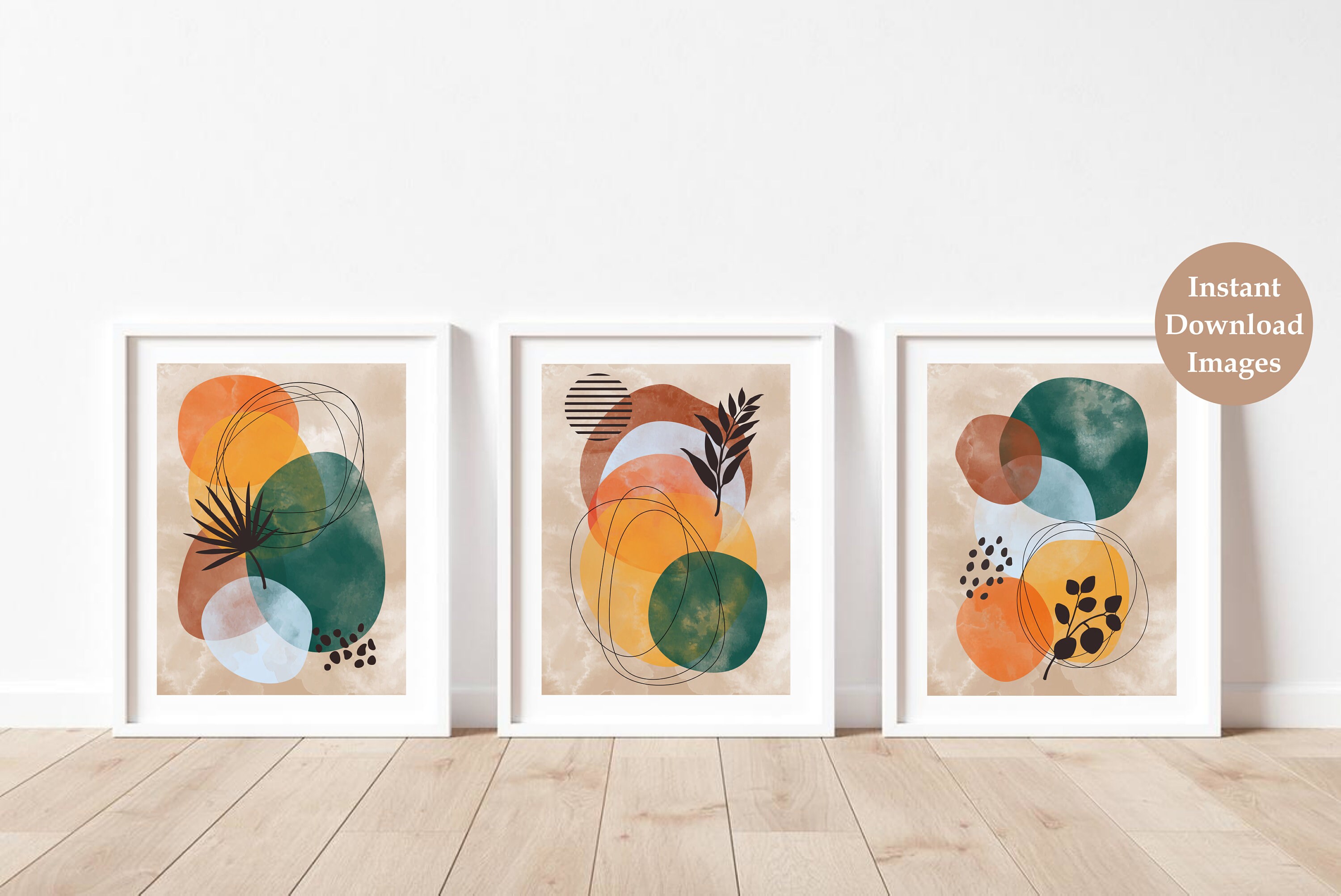 Abstract Wall Art Abstract Printable Wall Art Set of 3 | Etsy