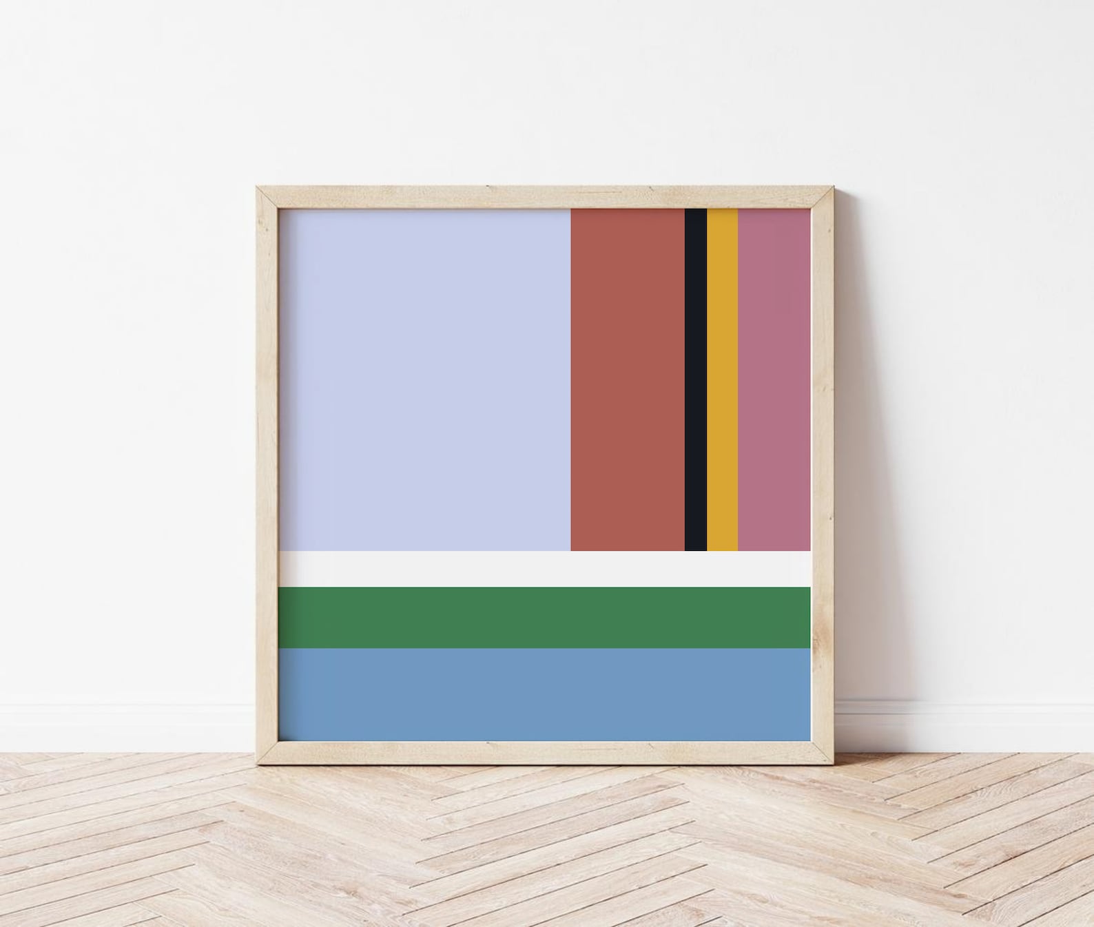 Square Abstract Print Set of 4, Colour Block Abstract Printable Wall ...