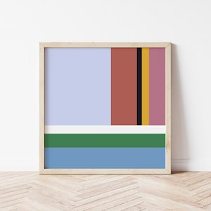 Square Abstract Print Set of 4, Colour Block Abstract Printable Wall ...