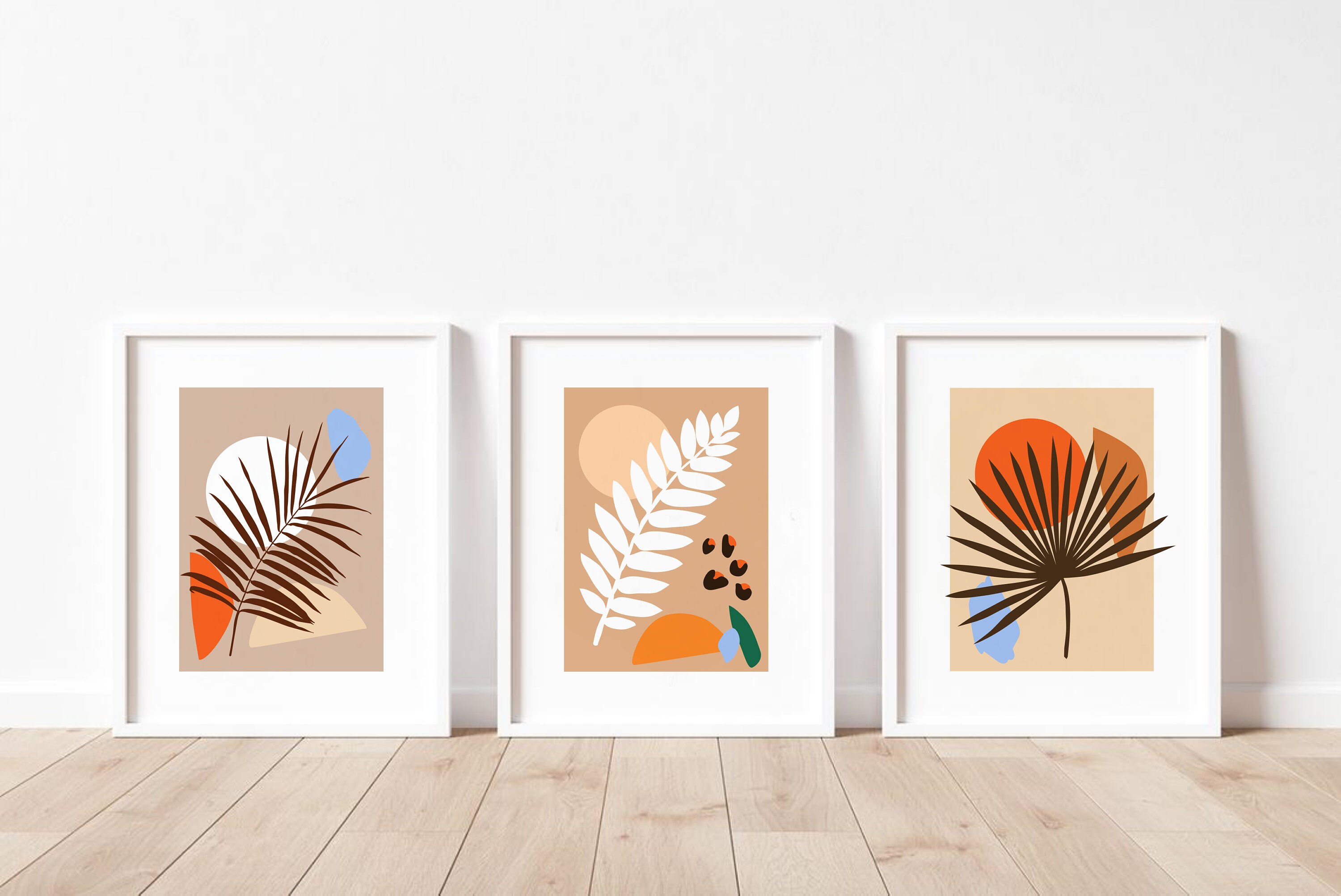 Abstract Botanical Prints Set of 3 Abstract Leaf Printable - Etsy