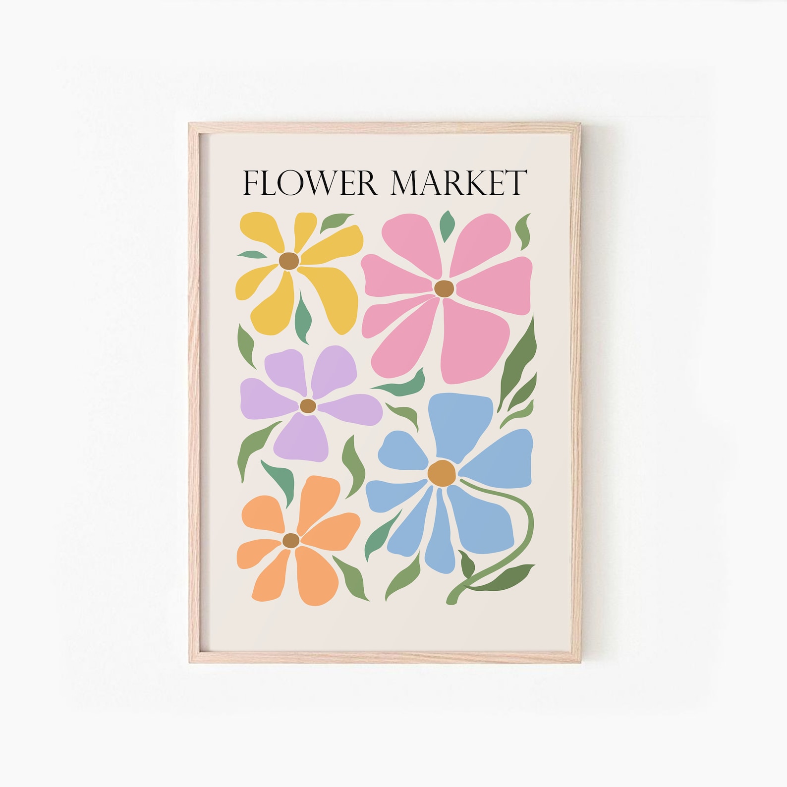 Flower Market Print Set of 3 Abstract Flowers Printable Wall - Etsy