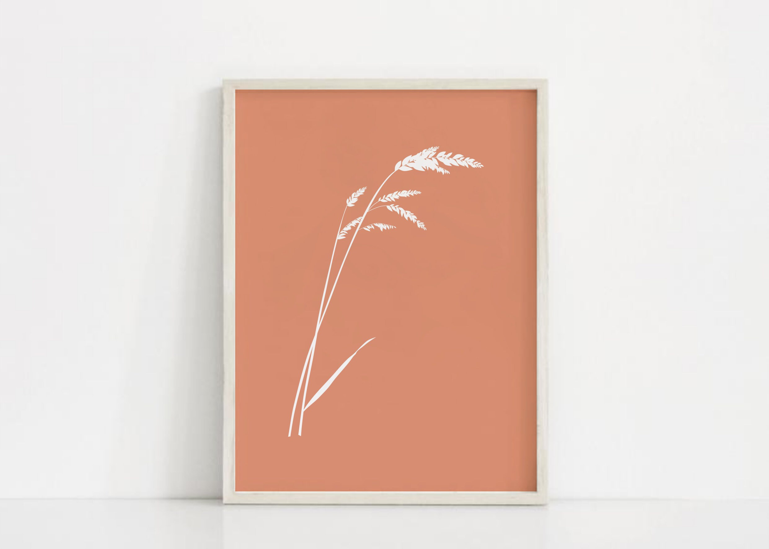 Botanical Line Art Set of 3 Prints Terracotta Printable Wall - Etsy