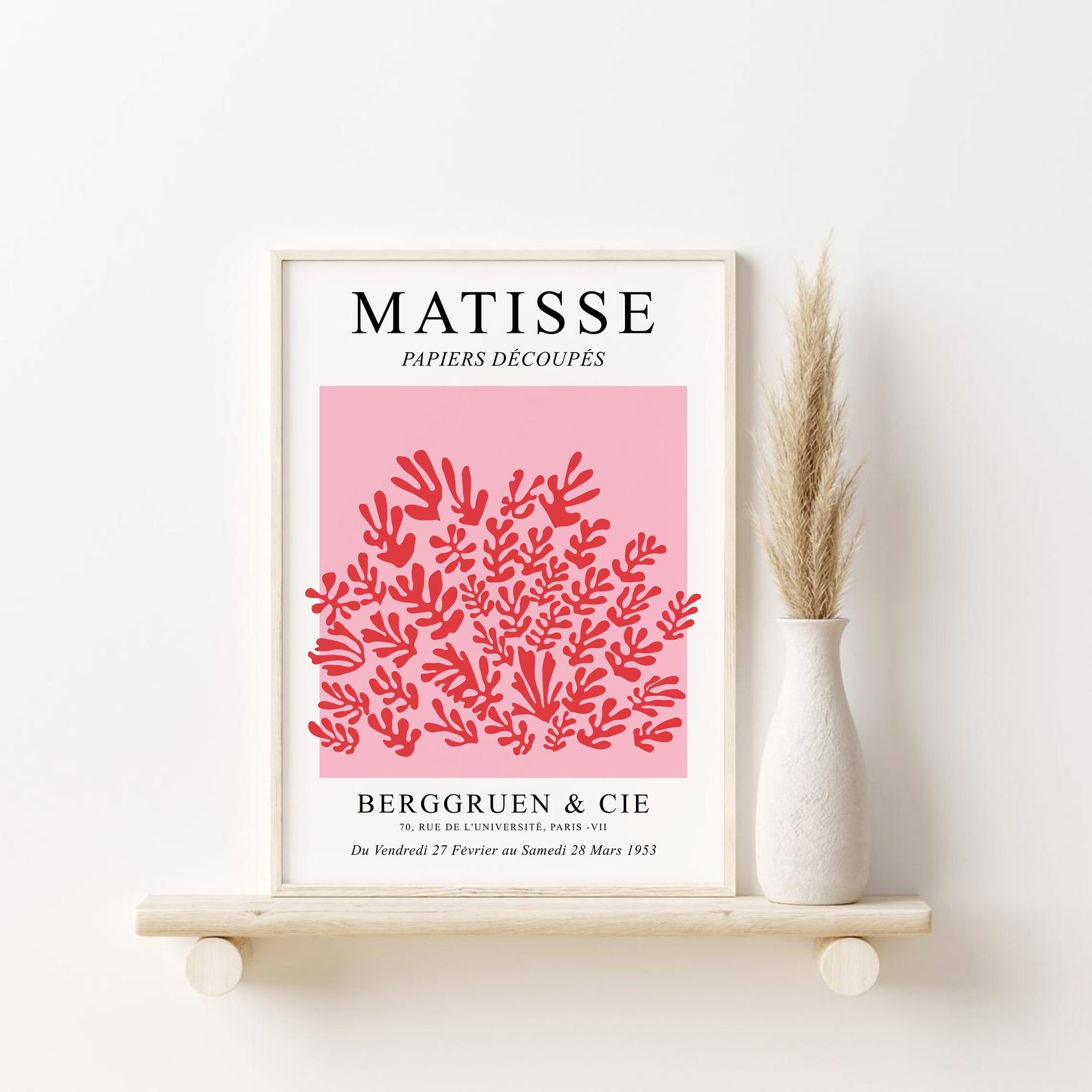 Pink and Red Matisse Cut Out Print, DIGITAL DOWNLOAD, Henri Matisse ...