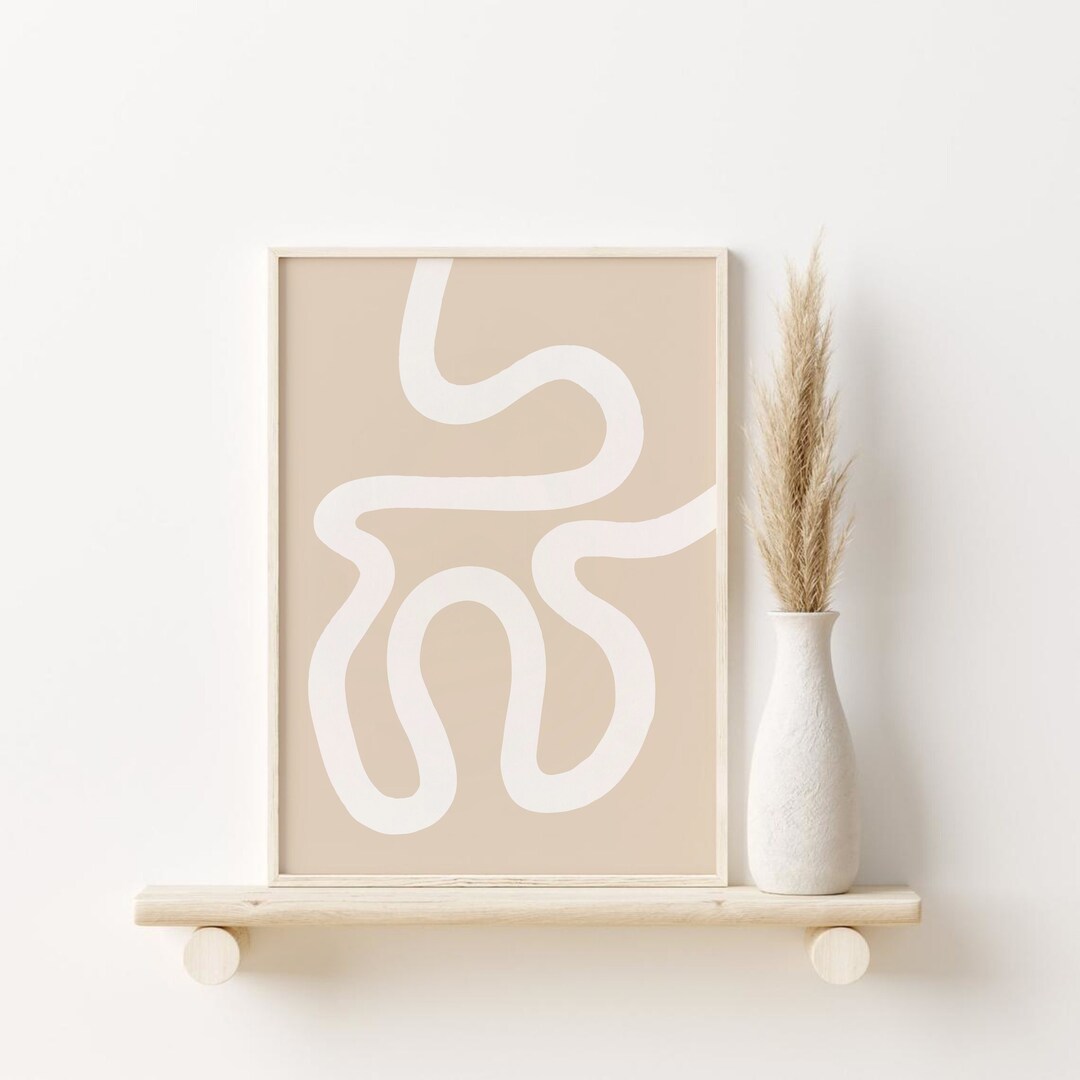 Neutral Abstract Print, DOWNLOADABLE ART, Beige Living Room Print ...