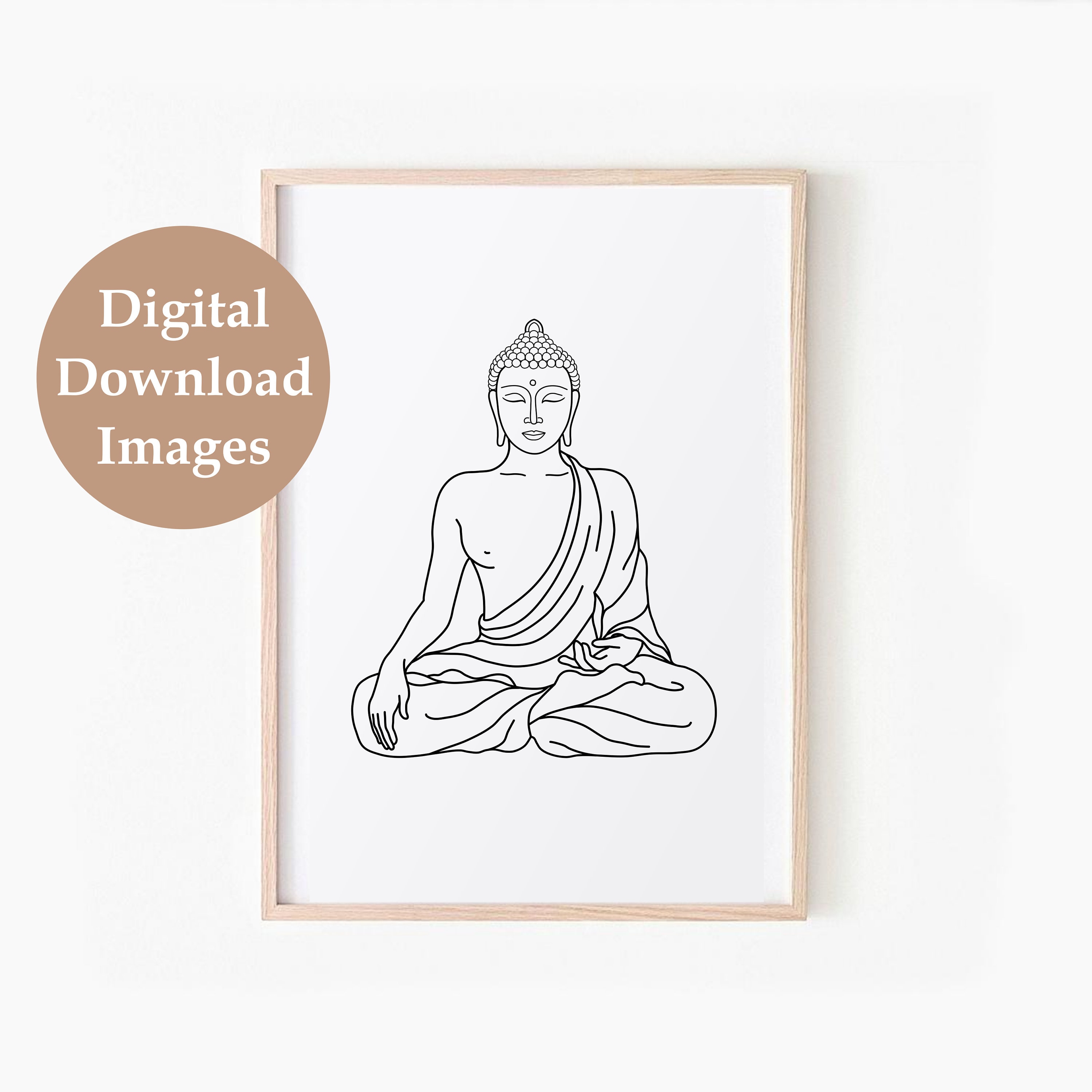 Buddha Line Art Print Zen Printable Wall Art DIGITAL | Etsy