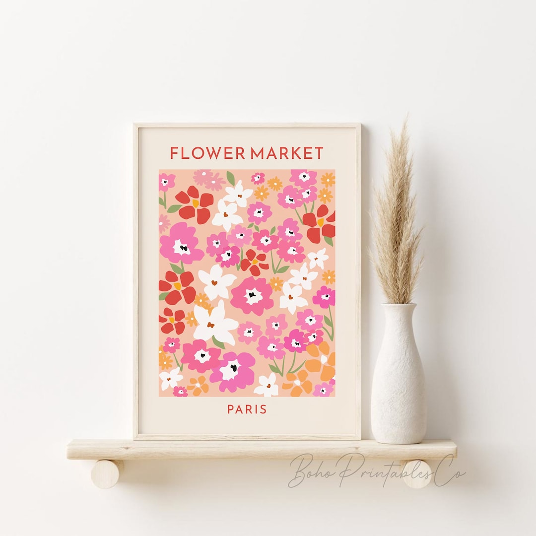Paris Flower Market Print, Flower Market Exhibition Poster, DIGITAL ...