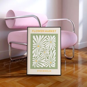 Sage Green Flower Market Print, DIGITAL DOWNLOAD, Stockholm Flower ...