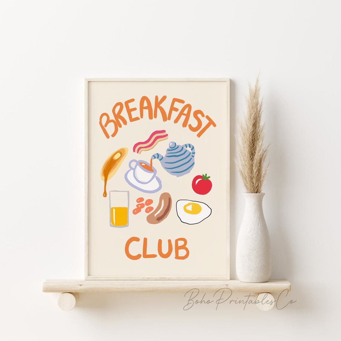 Breakfast Club Print, Retro Food Poster, Breakfast Club Printable Wall ...