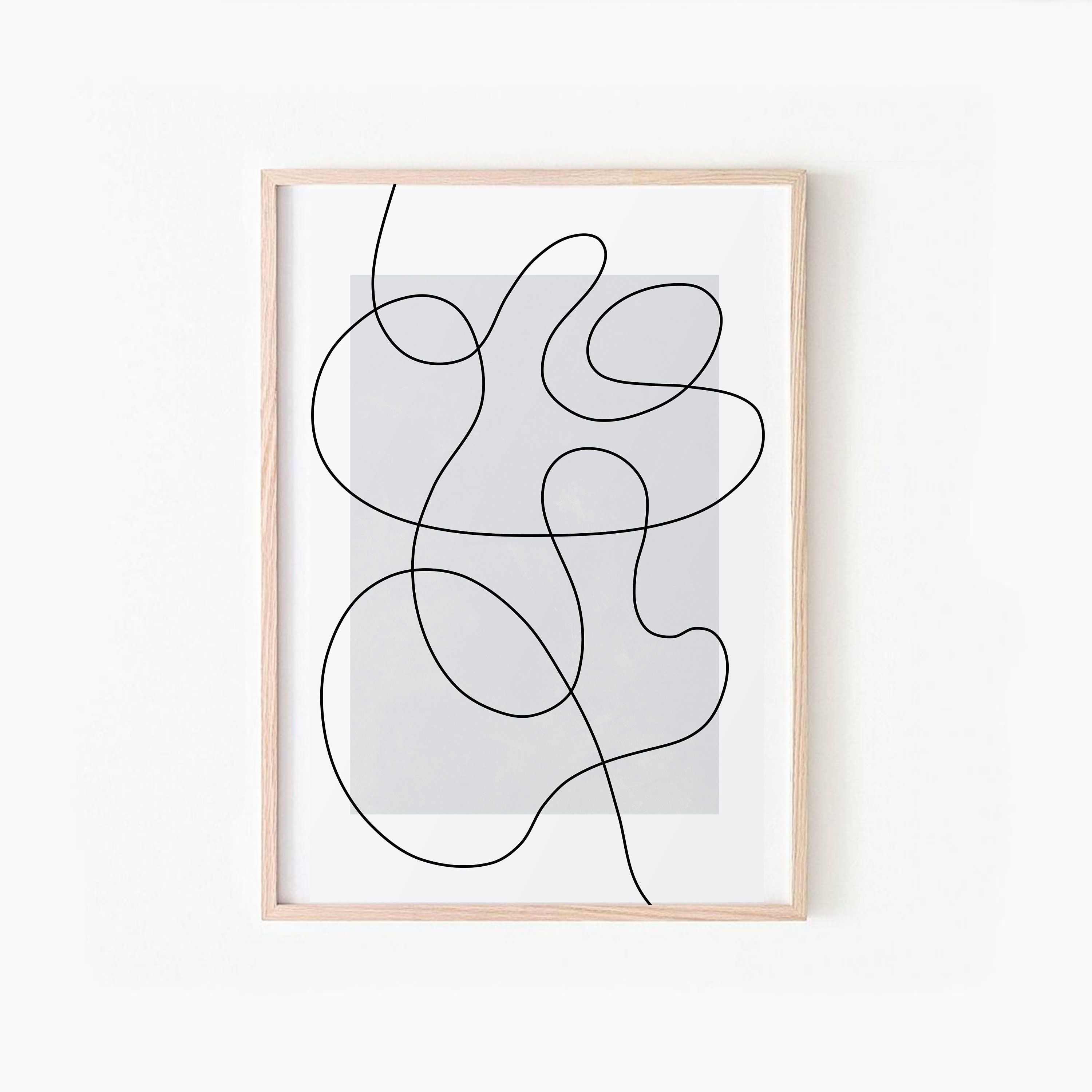 Minimalist Line Art Print Set of 3 Grey Printable Wall Art | Etsy