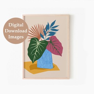 Boho Botanical Gallery Wall Set, House Plant Print Set of 11, DIGITAL ...