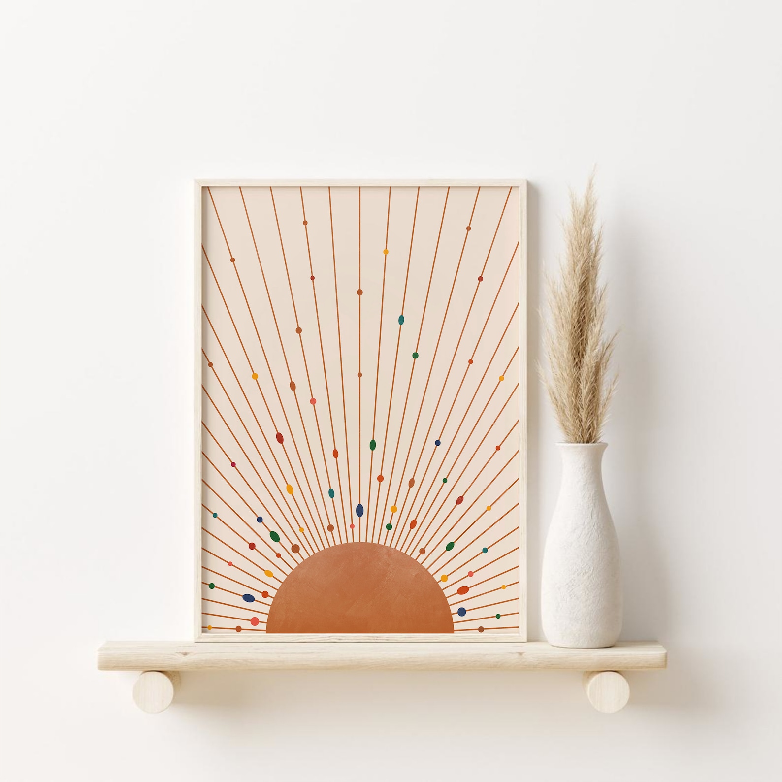 Sunburst Print Boho Sun Printable Wall Art Abstract Sun Rays - Etsy