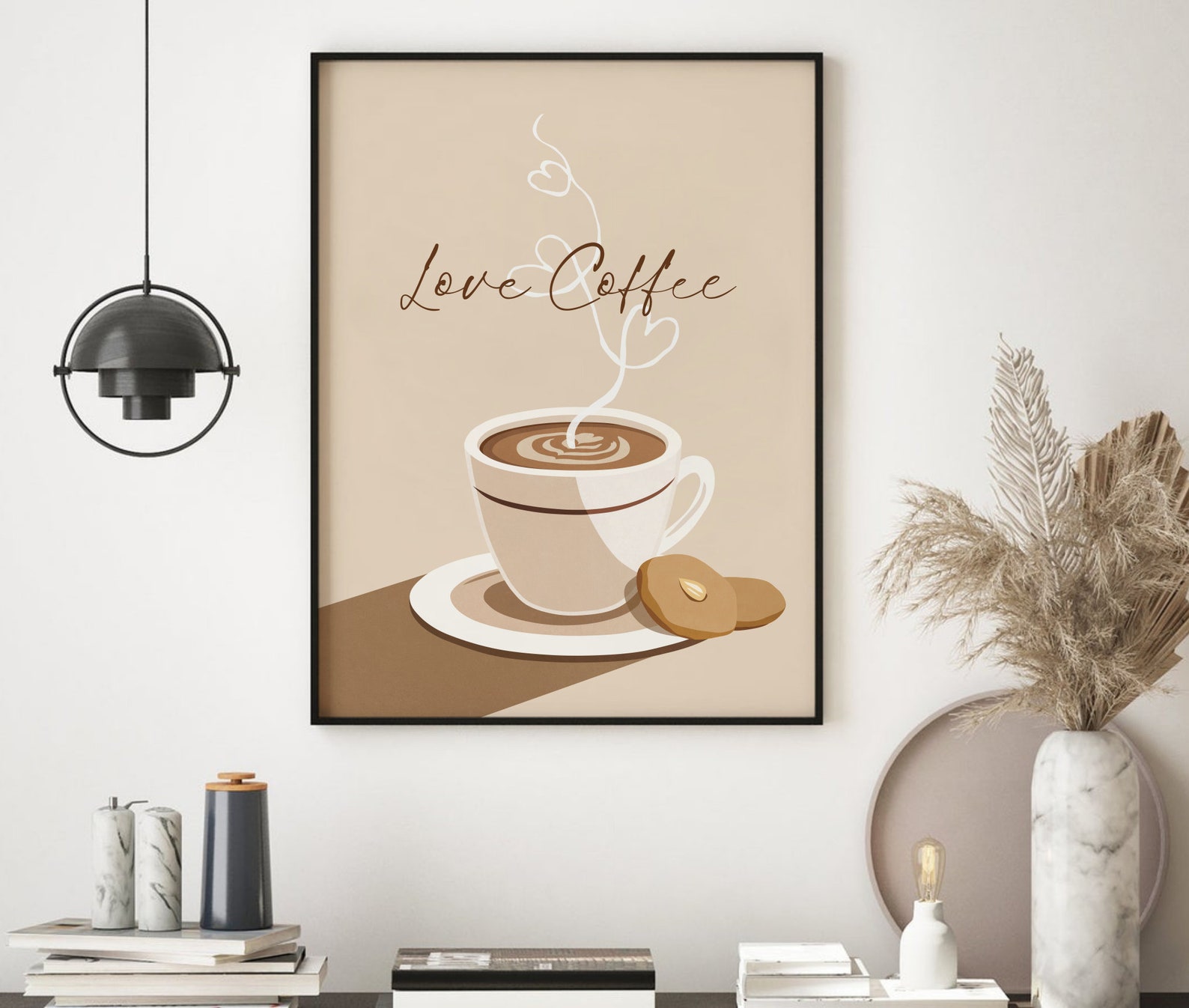 Coffee Art Print Coffee Cup Printable Wall Art DIGITAL | Etsy