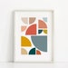 Mid Century Modern Art Print Set of 6, Abstract Shapes Gallery Wall Set ...