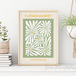 Sage Green Flower Market Print, DIGITAL DOWNLOAD, Stockholm Flower ...