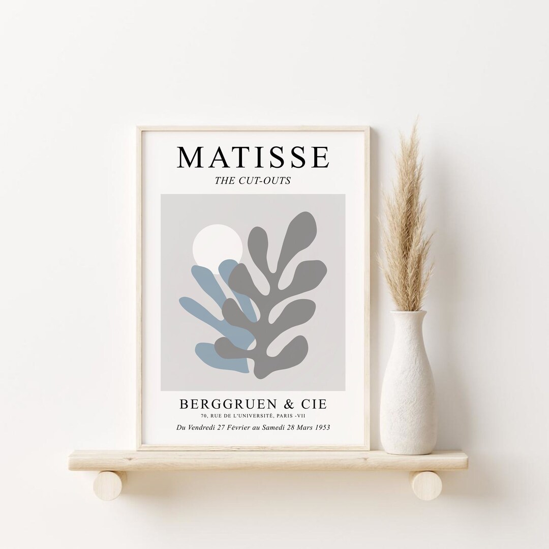 Blue Grey Matisse Cut Out Print, DIGITAL DOWNLOAD, Henri Matisse ...