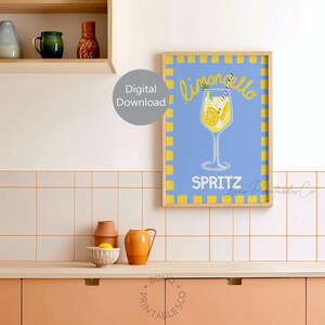 Limoncello Spritz Print, Retro Cocktail Print, Amalfi Printable Wall ...