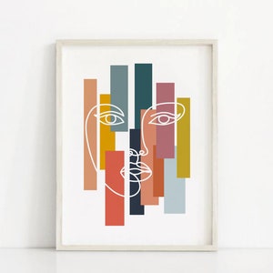 Mid Century Modern Art Print Set of 6, Abstract Shapes Gallery Wall Set ...