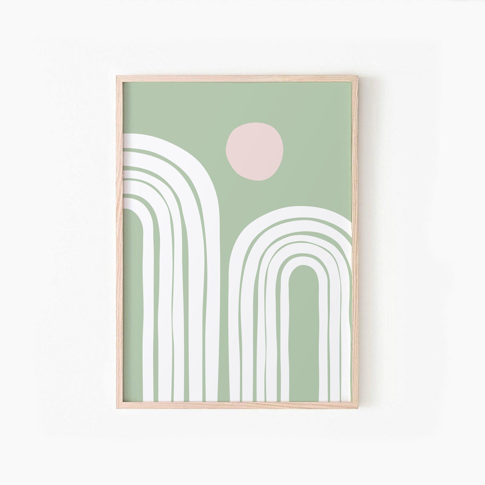 Sage Green Blush Pink Print Set of 6 Botanical Gallery Wall - Etsy UK