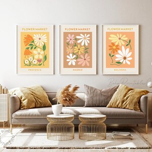Flower Market Print Set of 3, Gallery Wall Set, DIGITAL DOWNLOAD ...