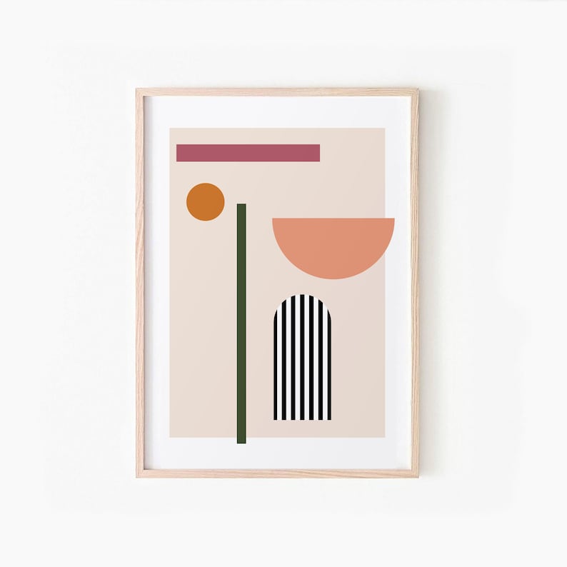 Abstract Shapes Printable Wall Art Geometric Print Set of 3 | Etsy