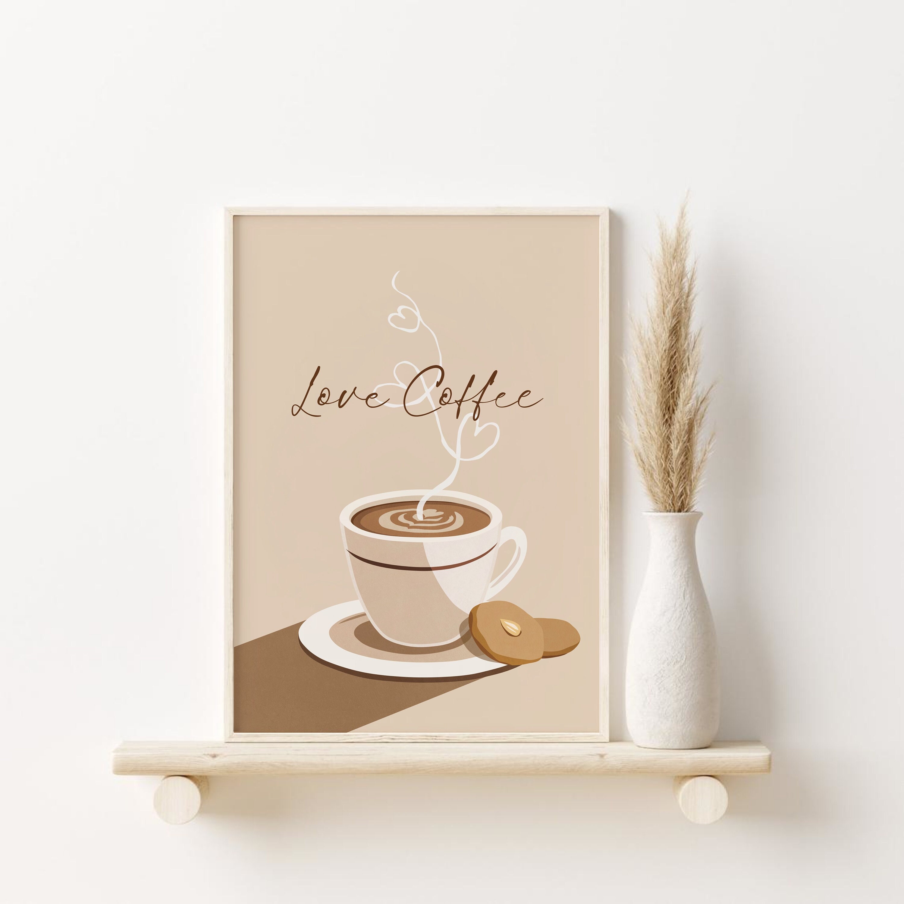 Coffee Art Print Coffee Cup Printable Wall Art DIGITAL | Etsy